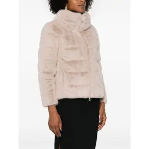 Herno Faux Fur Zip Up Jacket - Nude