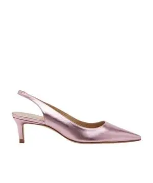 STUART WEITZMAN Metallic Slingback Low Heel Pumps