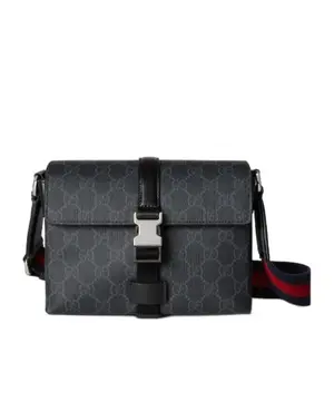 Gucci Monogrammed Mini Crossbody Bag - Black