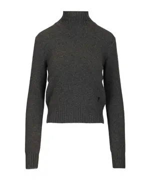 AMI Paris De Coeur Roll-neck Sweater - Black
