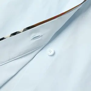 Burberry Check Trim Stretch Cotton Shirt
