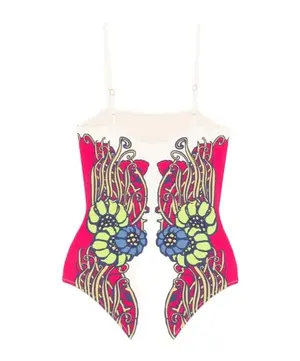 La DoubleJ Printed Bodysuit With Spaghetti Straps