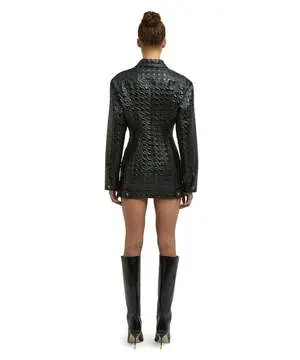 MSGM Embossed Pattern Fitted Waist Shirt Jacket