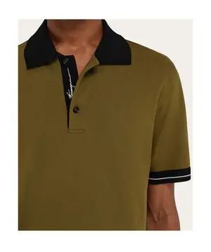FERRAGAMO Color Block Detail Polo Shirt - Brown