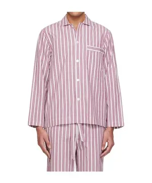 TEKLA Striped Pyjamas Shirt - Pink