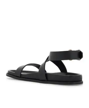 TOTEME Crossover Strap Round Toe Flat Sandals