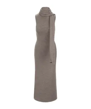 Staud Sleeveless High Neck Dress - Gray