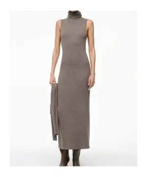 Staud Sleeveless High Neck Dress - Gray