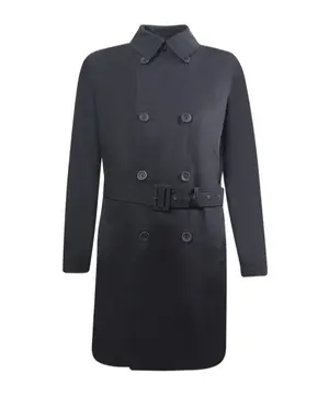 Herno Double-breasted Belted Coat - Black