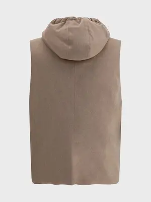 Brunello Cucinelli Sleeveless Hooded Gilet - Brown
