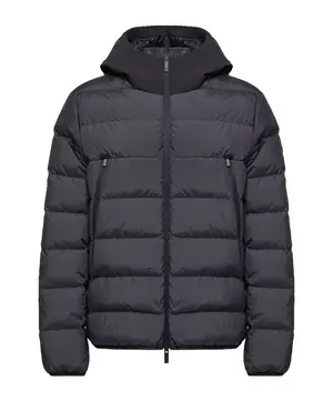 Moncler Logo Patch Zip-up Padded Jacket - Black