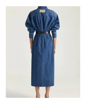 Givenchy Long Denim Cocoon Dress - Medium Blue