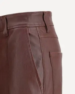 Brunello Cucinelli Leather Cigarette Trousers