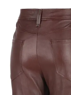 Brunello Cucinelli Leather Cigarette Trousers