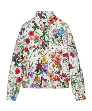Gucci Printed Quilted Silk Jacket - Multi-color