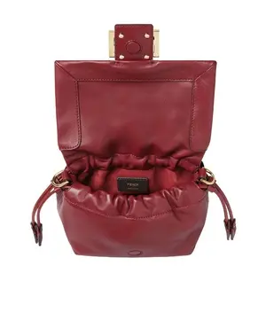 Fendi Small Baguette Bag With Ff Buckle - Red