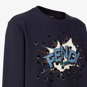 Fendi Boom Pop Motif Embroidered Crewneck Sweatshirt