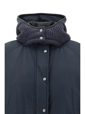 Brunello Cucinelli Knitted Hooded Down Jacket