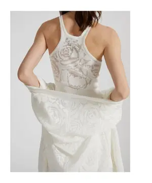 Ermanno Scervino Cotton Blend Knit Top With Devorè Rose
