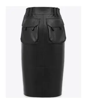 Saint Laurent High Waist Pencil Skirt - Black