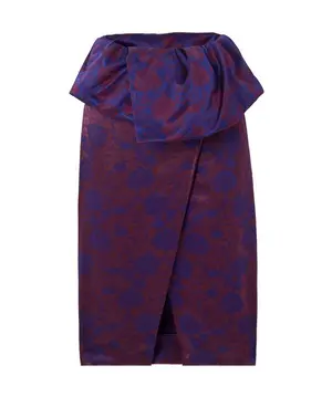Dries Van Noten Asymmetrical Peplum Wrap Skirt