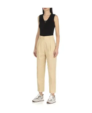 Brunello Cucinelli Chain-trimmed V-neck Sleeveless Top
