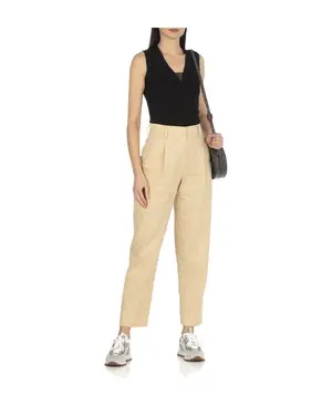 Brunello Cucinelli Chain-trimmed V-neck Sleeveless Top