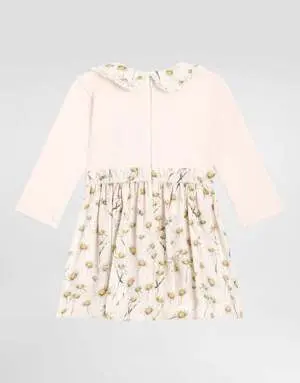 Dolce & Gabbana Daisy Print Bodysuit Dress With Lace Trim