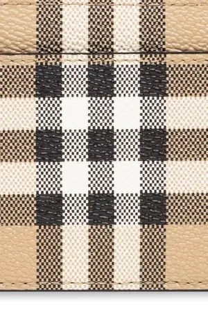 Burberry Checked Zipped Card Holder - Nude