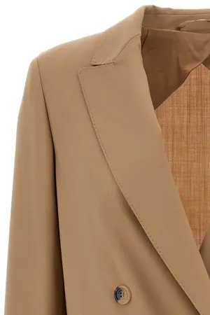 Max Mara Double Breasted Long Sleeve Coat - Brown