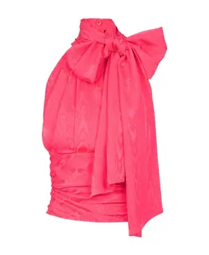 Balmain Ruched Halterneck Top With Front Tie Detail