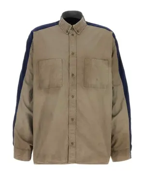 Balenciaga Distressed Panelled Tracksuit Shirt - Brown