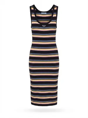 Prada Sleeveless Striped Dress - Blue
