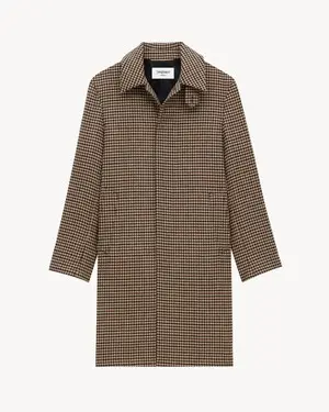 Saint Laurent Checked Mac Coat