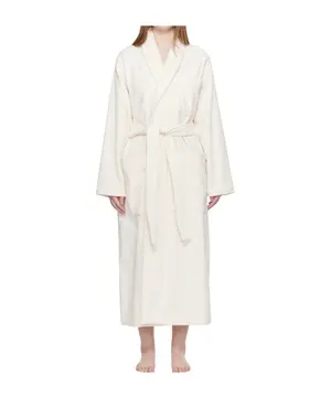 TEKLA Lace-up Bathrobe - Ivory