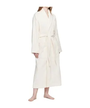 TEKLA Lace-up Bathrobe - Ivory