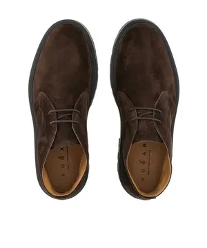 Hogan Suede Lace-up Boots - Brown