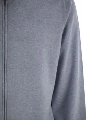 Brunello Cucinelli High Neck Zip-up Cardigan - Gray
