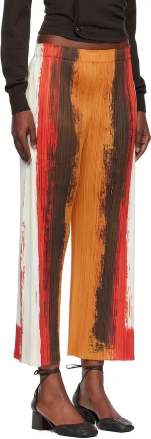 PLEATS PLEASE BY ISSEY MIYAKE Multicolor Pleated Stripe Trousers