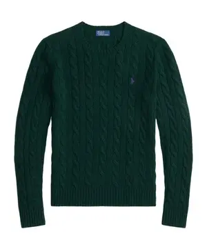 Polo Ralph Lauren Cable-knitted Jumper With Embroidered Logo - Black