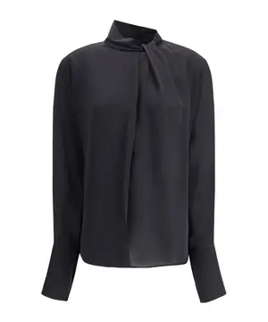 TOM FORD Long Sleeve Satin Blouse - Black