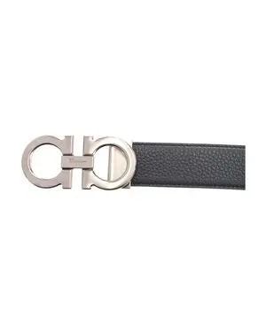 FERRAGAMO Reversible Gancini Buckle Belt - Black