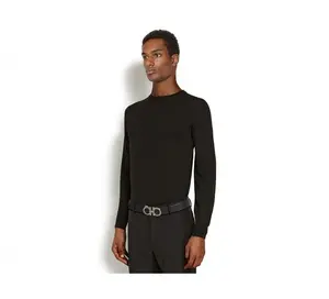 FERRAGAMO Reversible Gancini Buckle Belt - Black