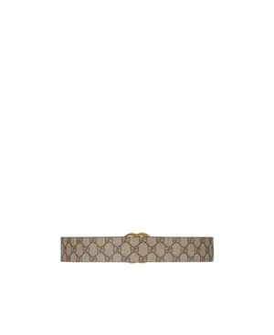 Gucci Double G Buckle Gg Supreme Canvas Belt