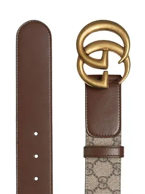 Gucci Double G Buckle Gg Supreme Canvas Belt