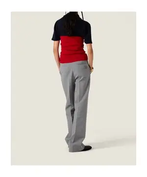 Miu Miu Straight-leg Pleated Trousers - Grey