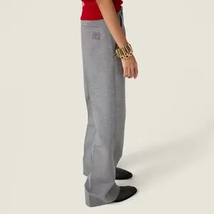 Miu Miu Straight-leg Pleated Trousers - Grey