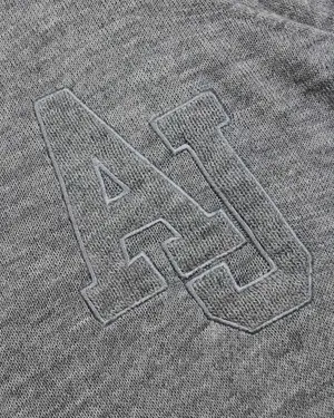 Emporio Armani Round Neck Pullover With Embroidered Logo - Gray