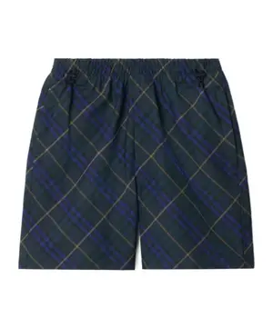 Burberry Plaid Twill Bermuda Shorts - Midnight