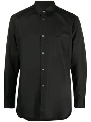 Comme Des Garçons Pointed Collar Cotton Shirt - Black